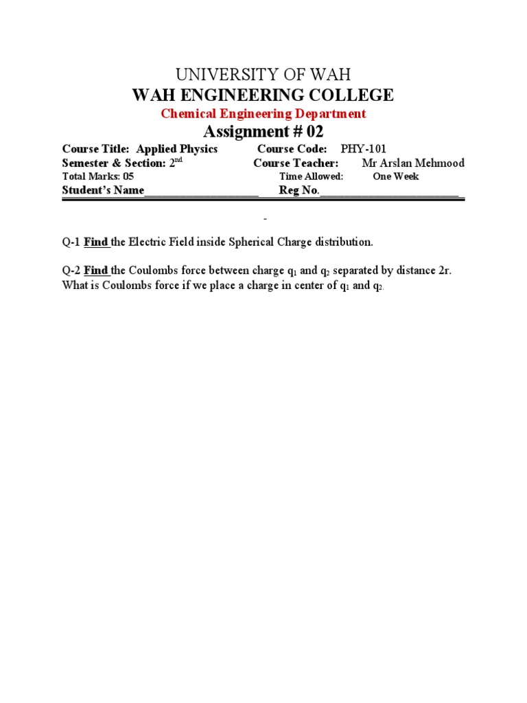 Mech Assign Front Page | PDF