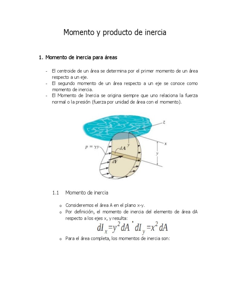 Momento y Producto de Inercia | PDF | Sistema de coordenadas ...