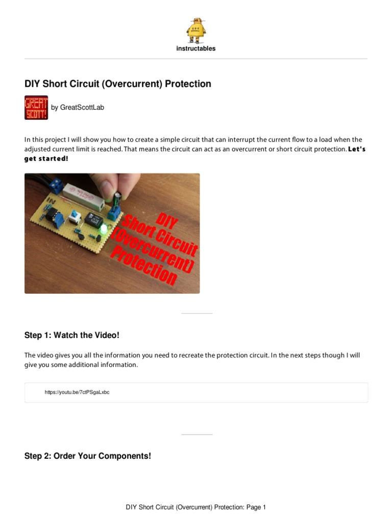 Diy Short Circuit Overcurrent Protection Pdf Pdf Manufactured Goods Electromagnetism