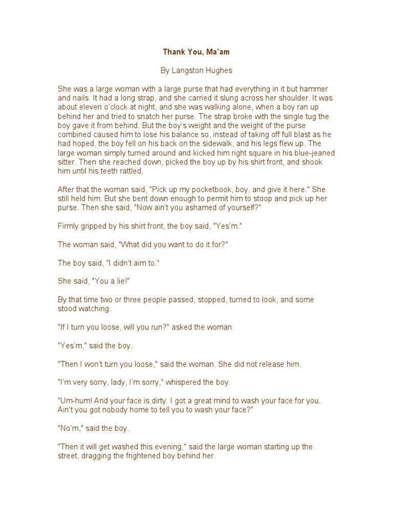 Thank You Maam Text | PDF