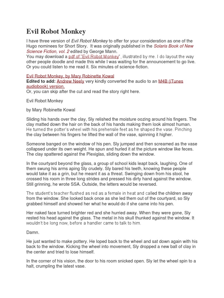 Evil Robot Monkey - Short Story | PDF