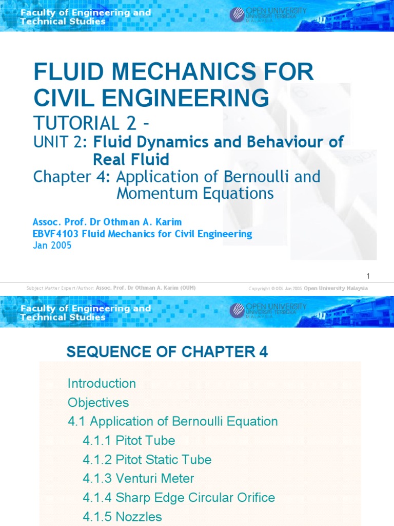 EBVF4103 (Chapter 4) Fluid Mechanics For Civil Engineering | PDF ...
