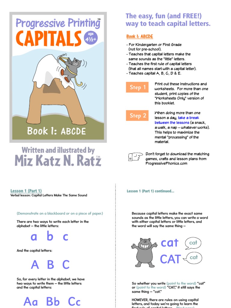 Capitals Book 1 ABCDE - Instructions and Worksheets | PDF | Books | Writing
