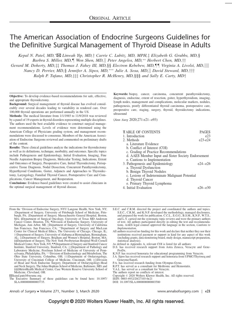 AAES Guidelines Thyroid PDF | PDF | Hyperthyroidism | Hypothyroidism