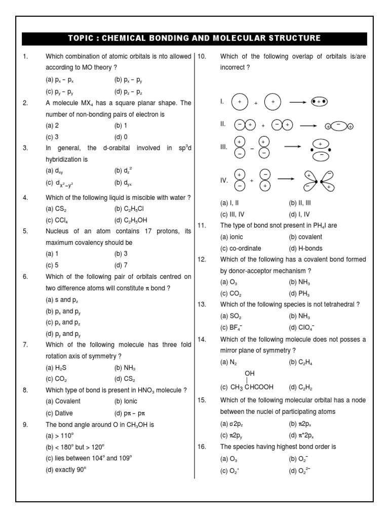 9 - Chemical Bonding and Molecular Strucutre | PDF | Covalent Bond ...