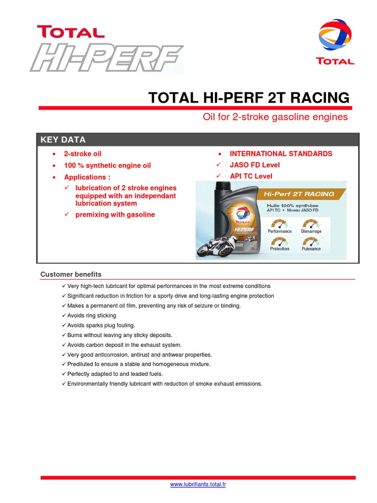 Total Hi-Perf 2T Racing - 052013 en | PDF | Motor Oil | Chemical Substances