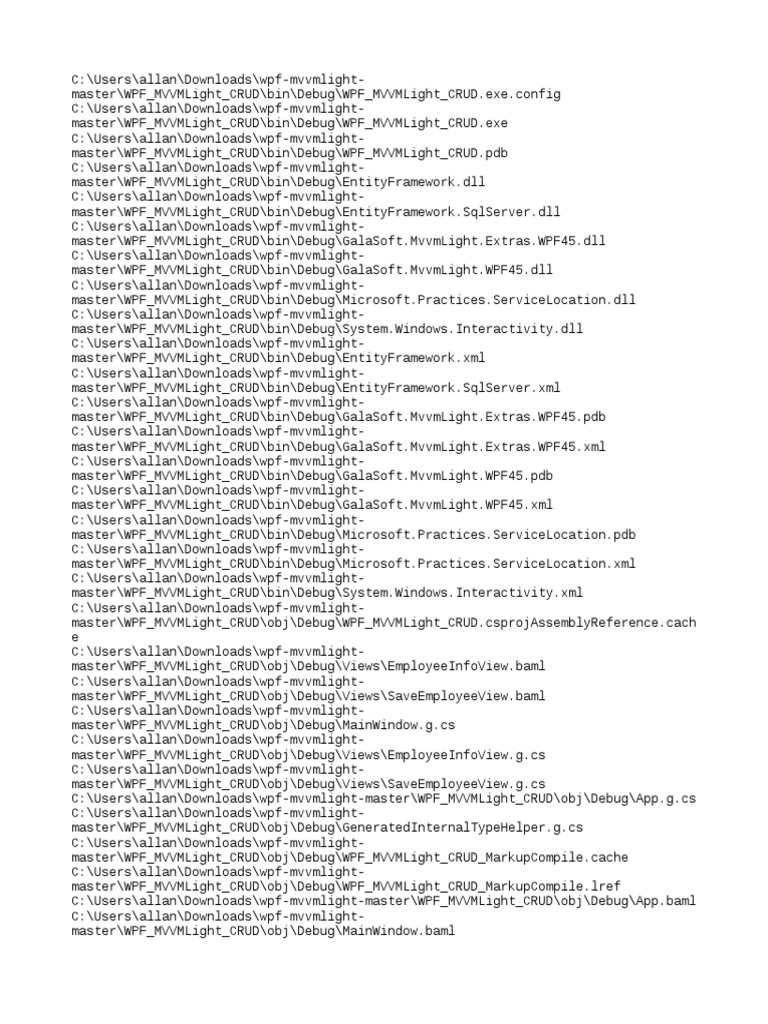 WPF MVVMLight CRUD - csproj.FileListAbsolute | PDF | Operating System ...