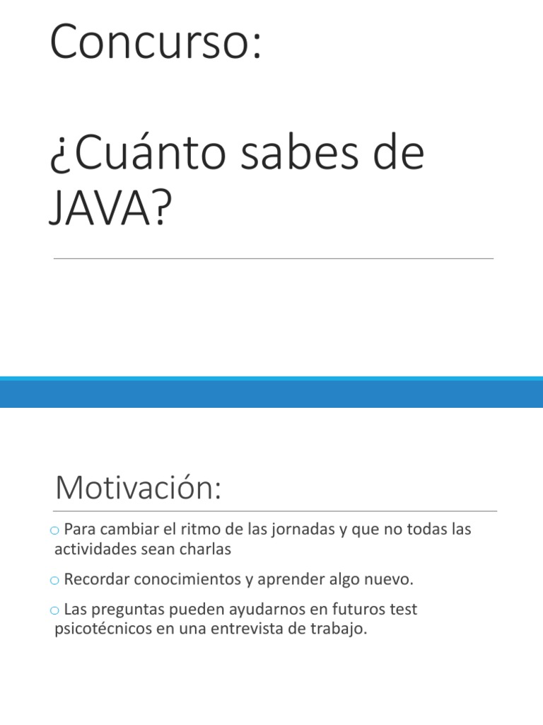 EGC Cuanto Sabes de Java | PDF | Java (lenguaje de programación) | Objeto (informática)