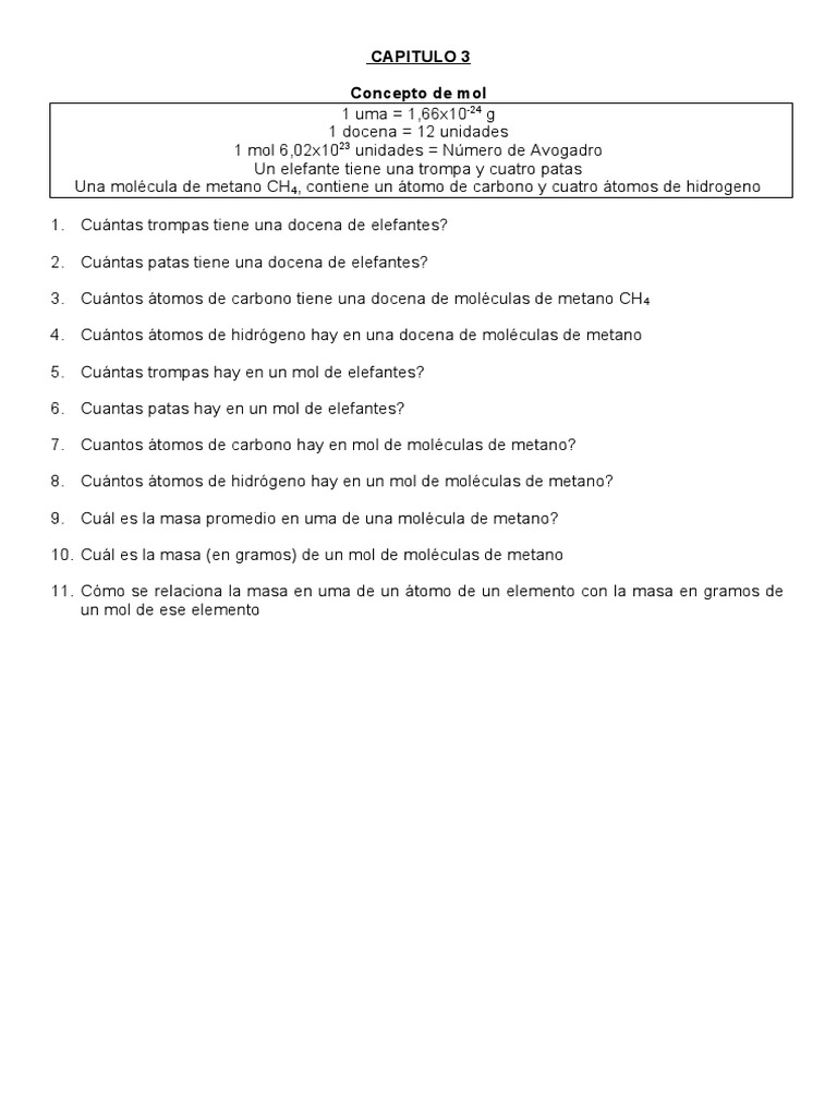 Concepto de Mol | PDF