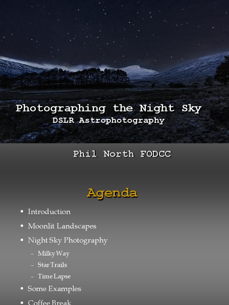 Photographing The Night Sky | PDF | Exposure (Photography) | Shutter Speed