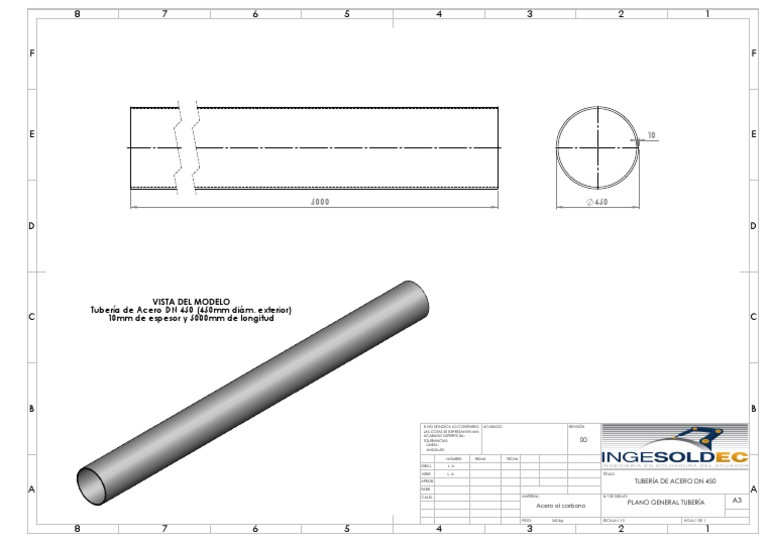Tubería de Acero DN 450 | PDF | Materiales | Ingeniería de Edificación
