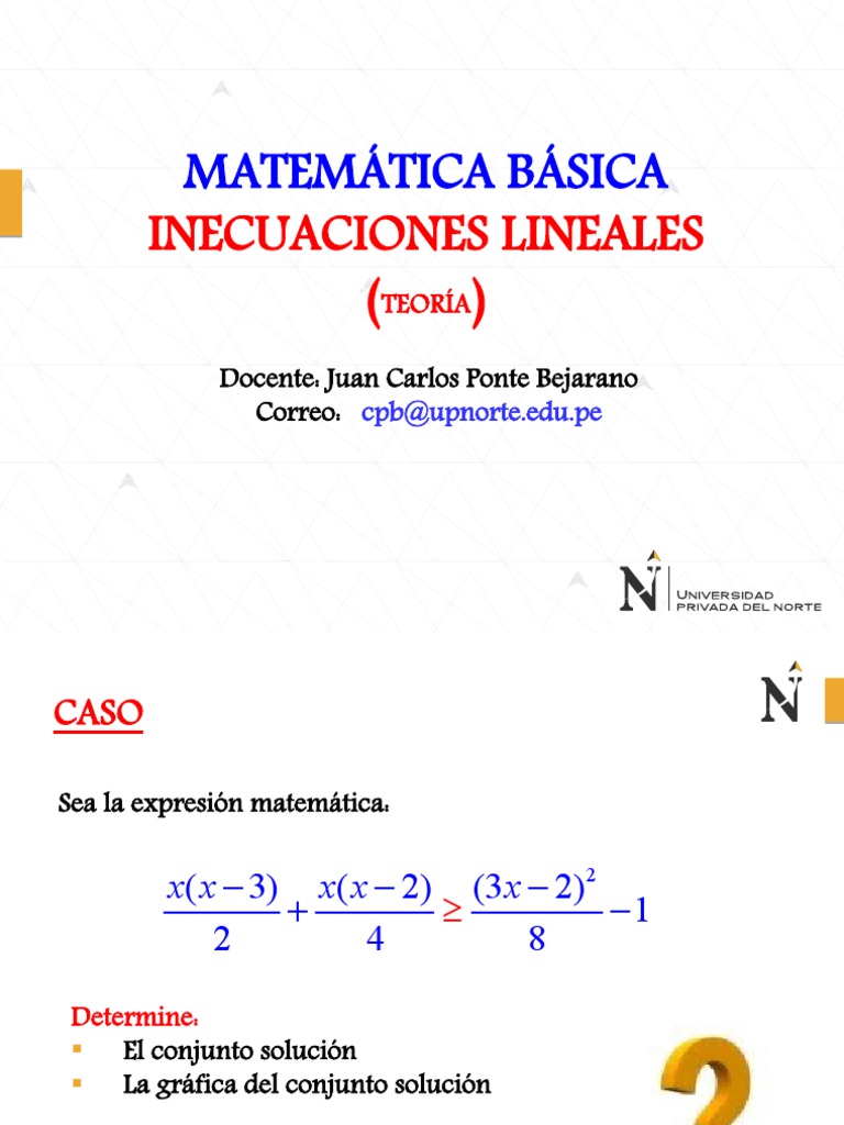 S1 - Inecuaciones Lineales | PDF | Intervalo (Matemáticas) | Número Real