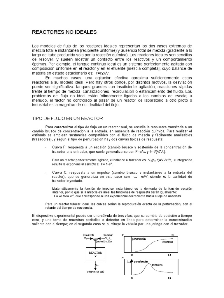 Reactores No Ideales PDF | PDF | Reactor Quimico | Ingeniería Química