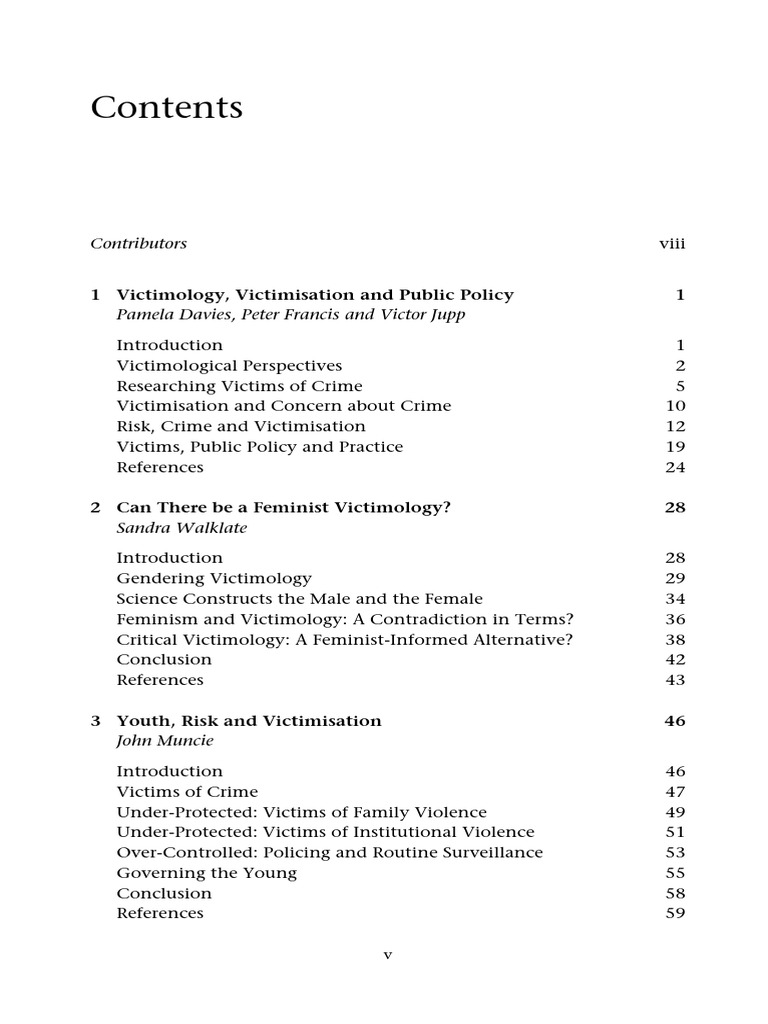 Victimology Victimisation and Public Policy PDF | PDF | Victimisation ...