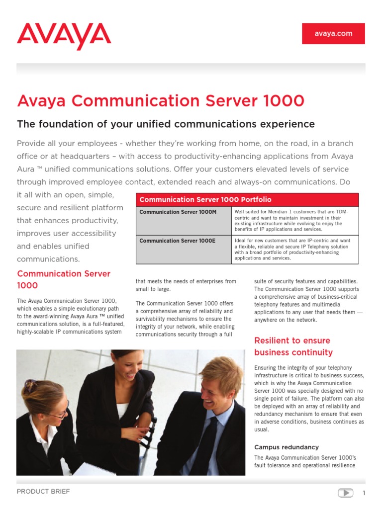 Avaya Communication Server 1000 Data Sheet | PDF | Session Initiation Protocol | Computer Network
