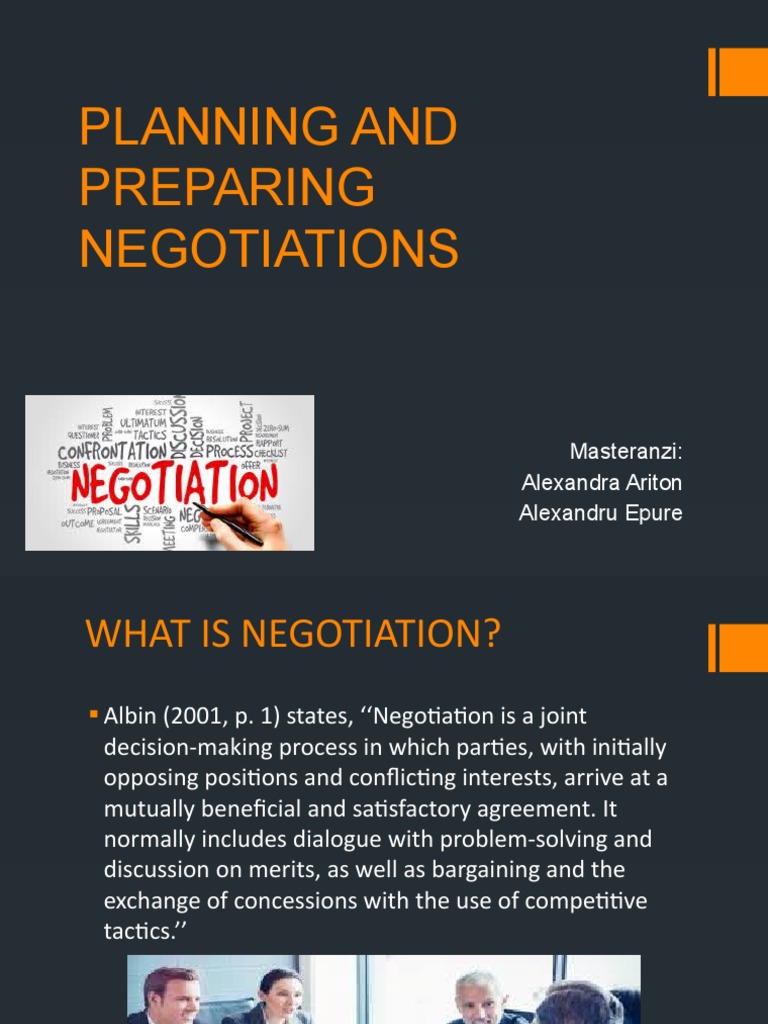 Planning and Preparing Negotiations: Masteranzi: Alexandra Ariton ...