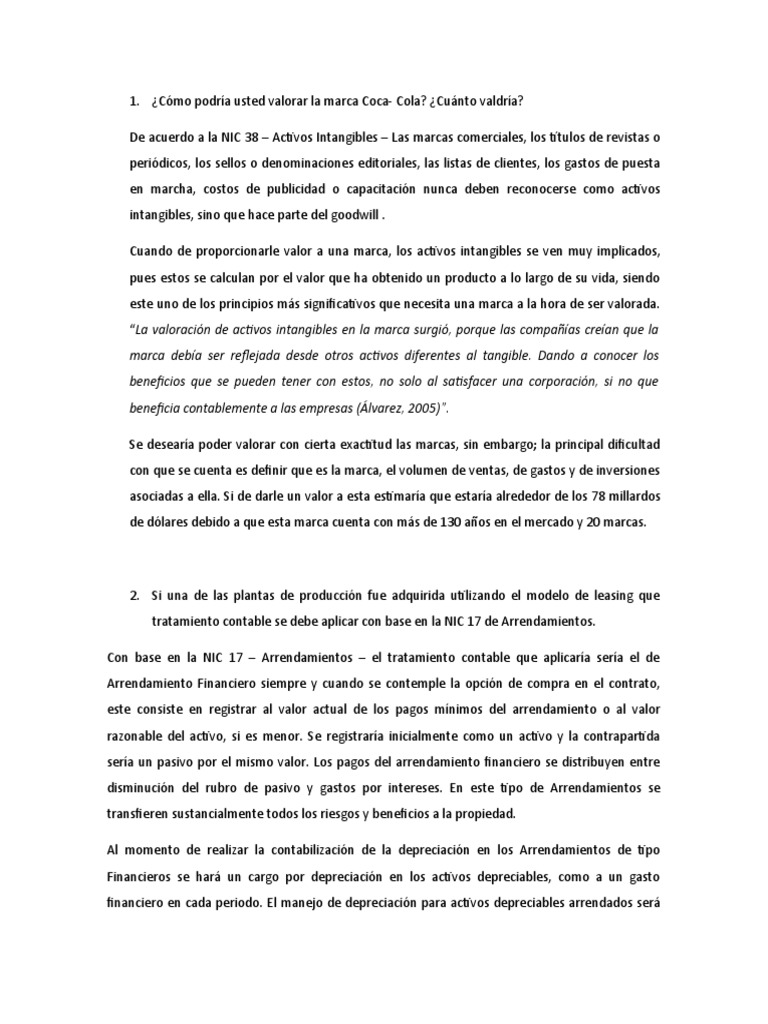 Solución Eje 3 NIIF | PDF | Activo intangible | Depreciación Solución Eje 3 NIIF | PDF | Activo intangible | Depreciación
