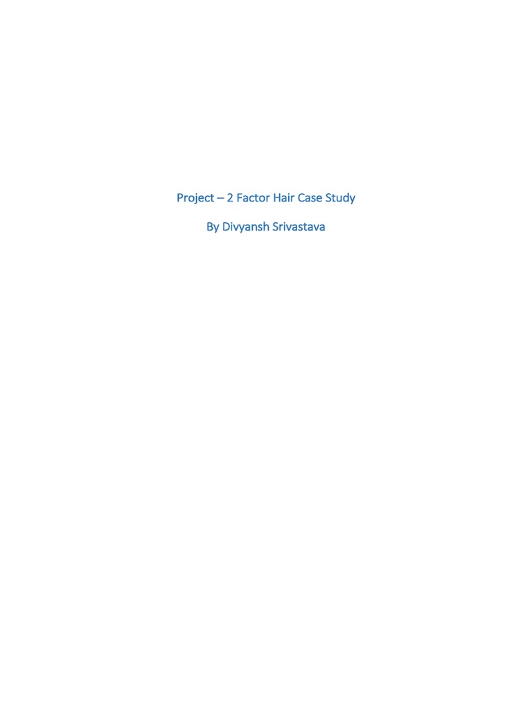 2 Factor Hair Data Analysis in R | PDF | Coefficient Of Determination ...