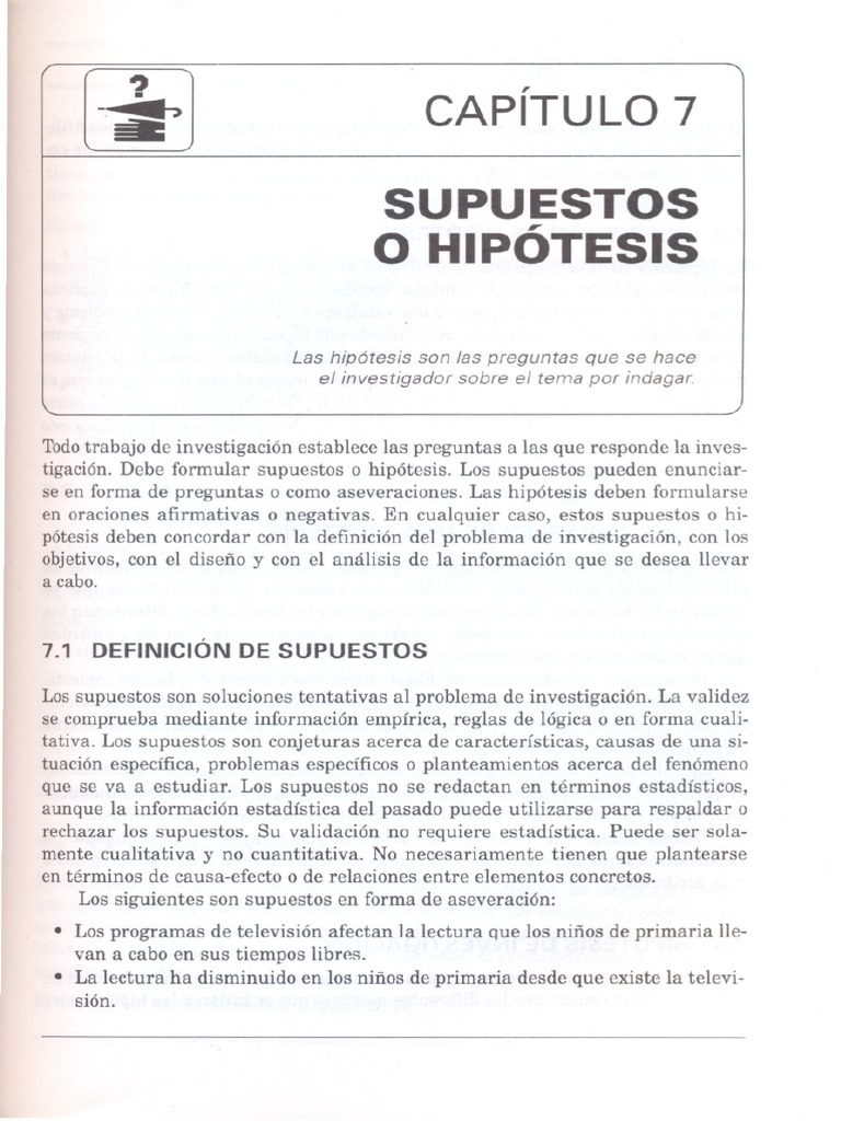 Supuestos o Hipótesis 7 | PDF | Hipótesis | Interacciones de disciplina ...