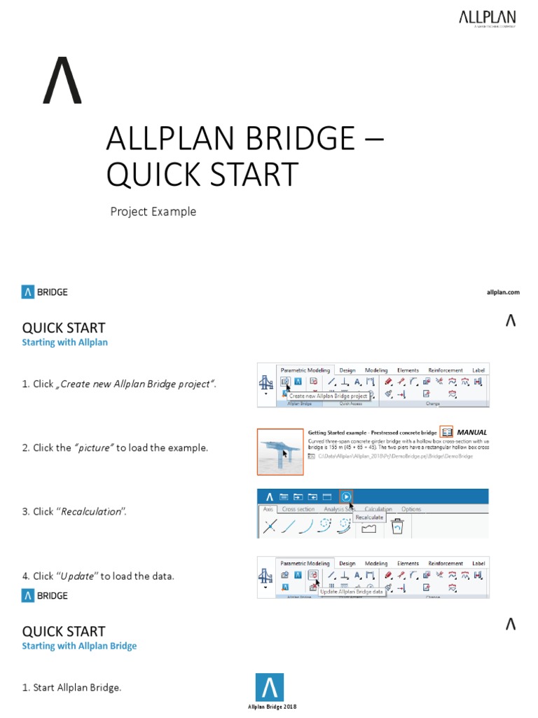Allplan Bridge - Quick Start: Project Example | PDF