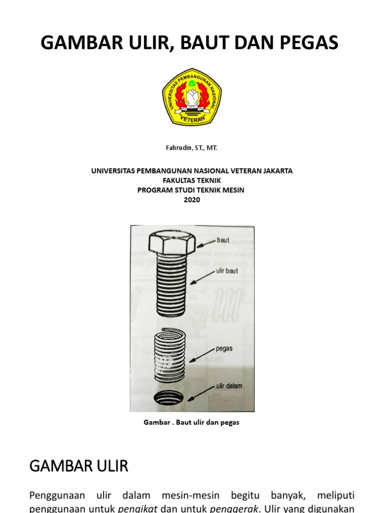 Gambar Ulir, Baut Dan Pegas PDF | PDF