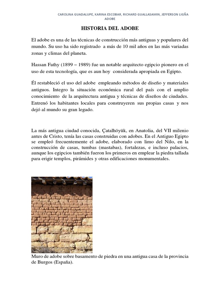 Historia Del Adobe | PDF | Diseño arquitectonico | Arquitectura