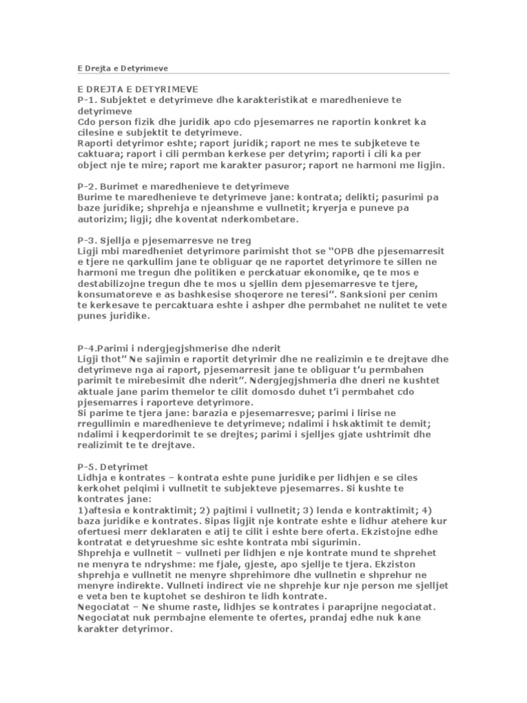 E Drejta e Detyrimeve | PDF