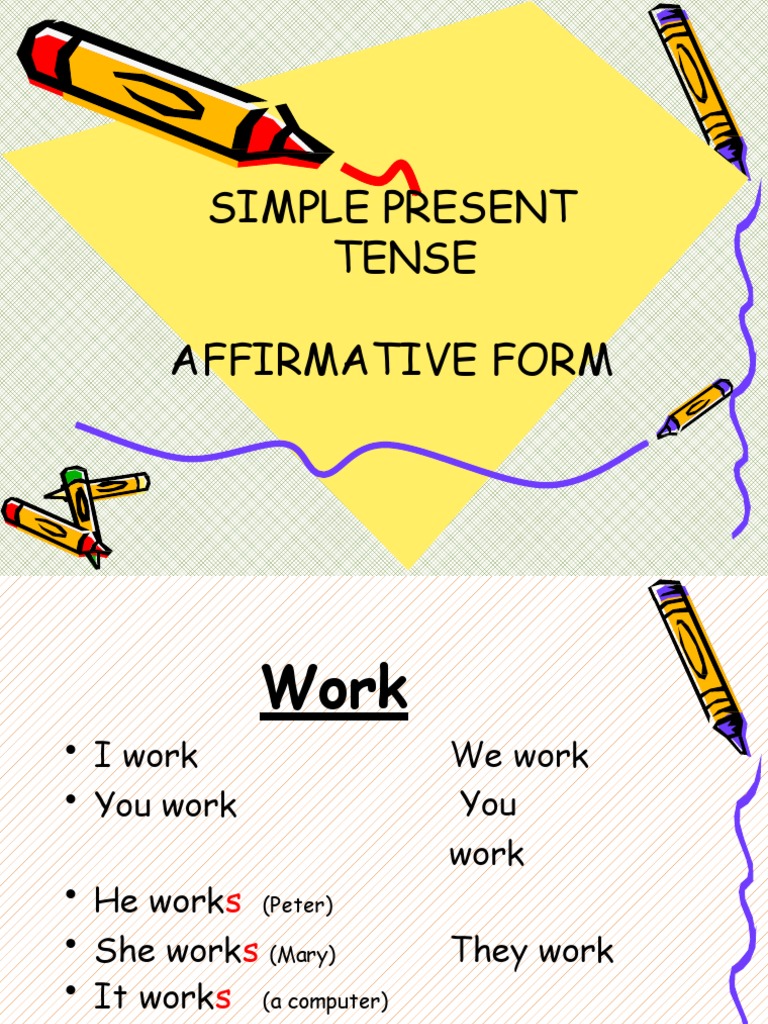 Simple Present Tense Affirmative Form | PDF | Linguistic Typology ...