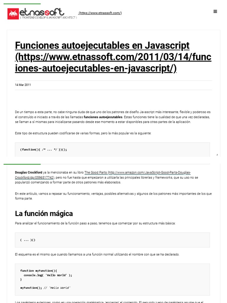 Funciones Autoejecutables en Javascript - EtnasSoft | PDF | Script Java | J Query