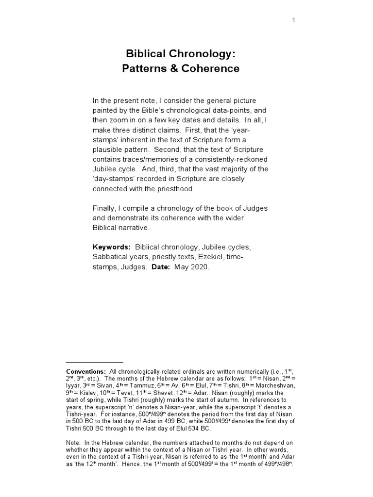 Biblical Chronology: Patterns & Coherence | PDF | Ancient Peoples Of ...