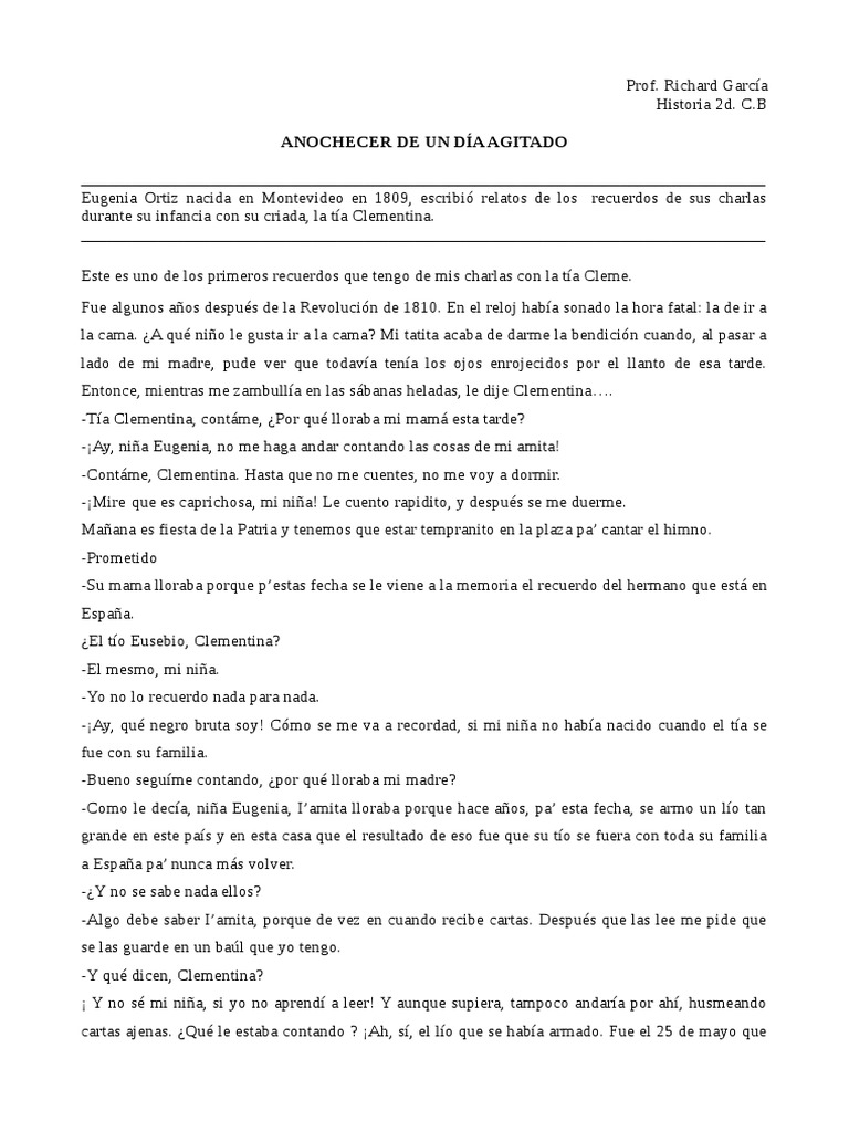 Anochecer de Un Día Agitado | PDF