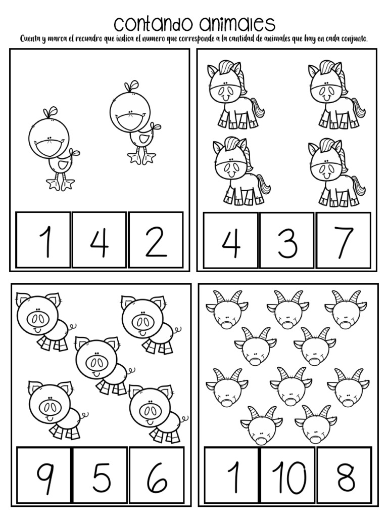 Conteo de Animales para Preescolar | PDF