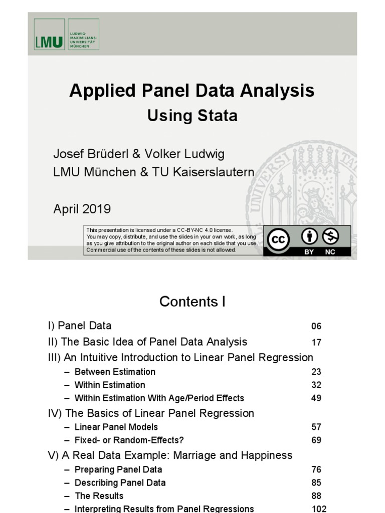 Panel Analysis - April 2019 PDF | PDF | Errors And Residuals ...