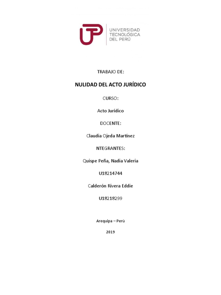 Nulidad Del Acto Juridico | PDF | Nulo (ley) | Donación