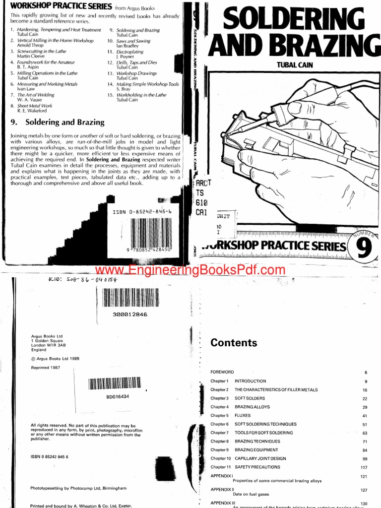 Workshop Practice Series 09 Soldering and Brazing | PDF | Soldering ...