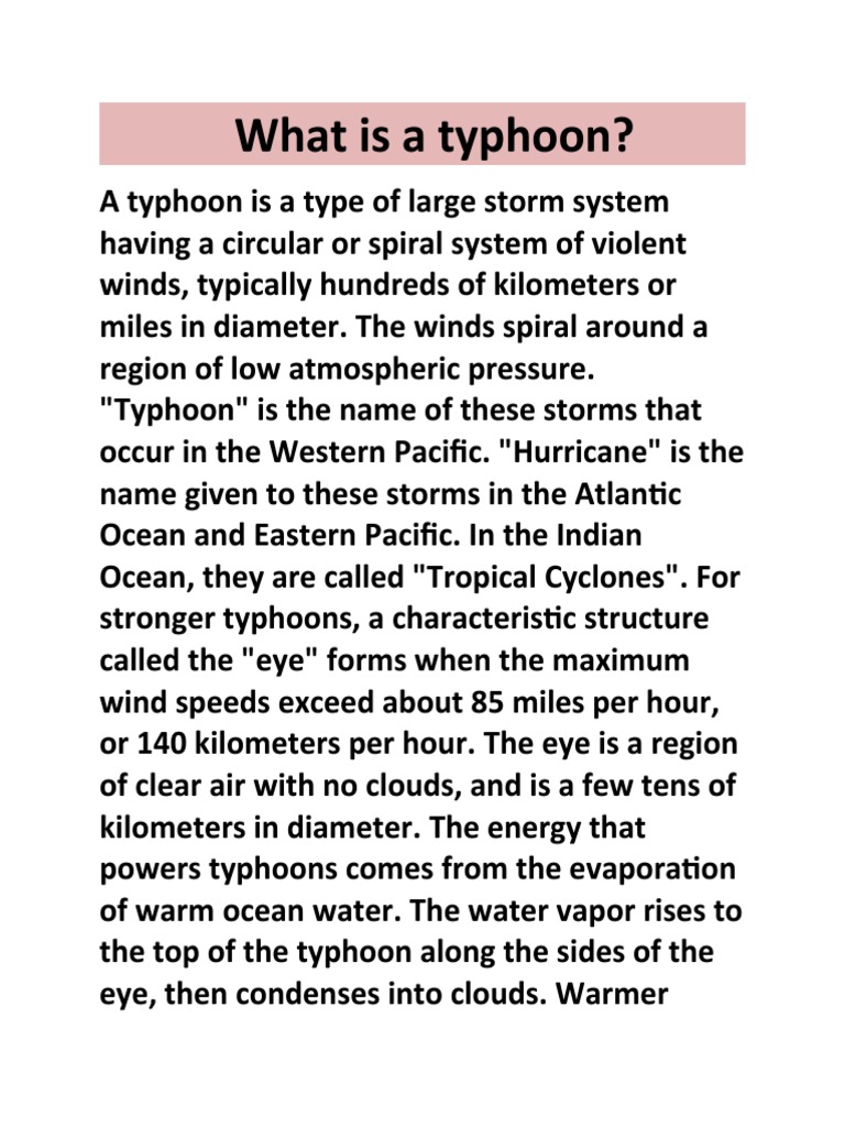 What Is A Typhoon? | PDF | Eye (Cyclone) | Tropical Cyclones