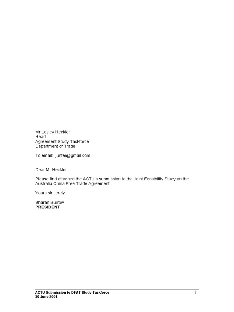 Free Trade Example | PDF | Trade Union | Free Trade