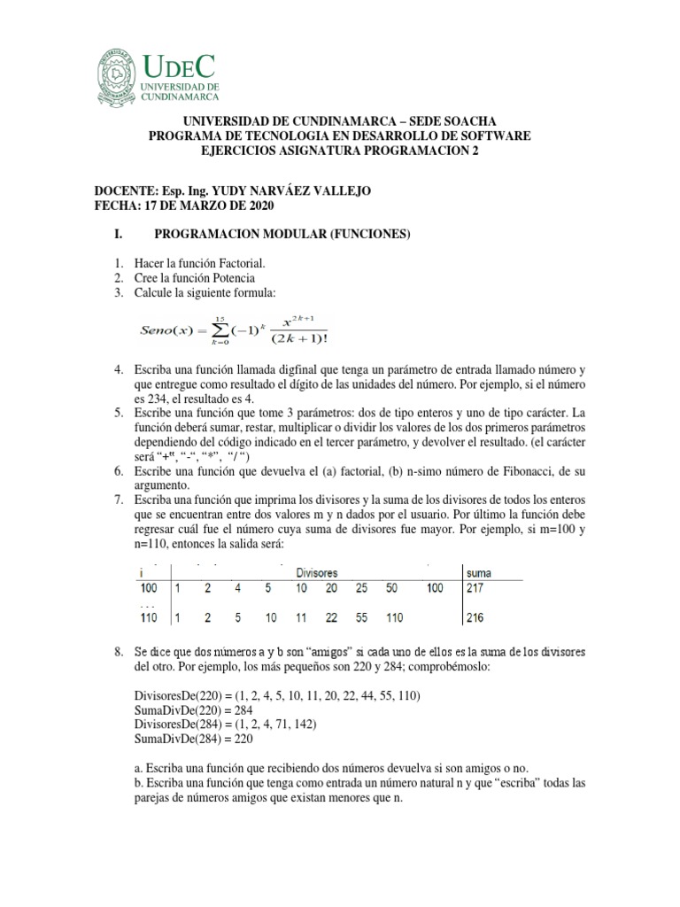 Ejercicios de Programación Modular en Python | PDF | Números ...