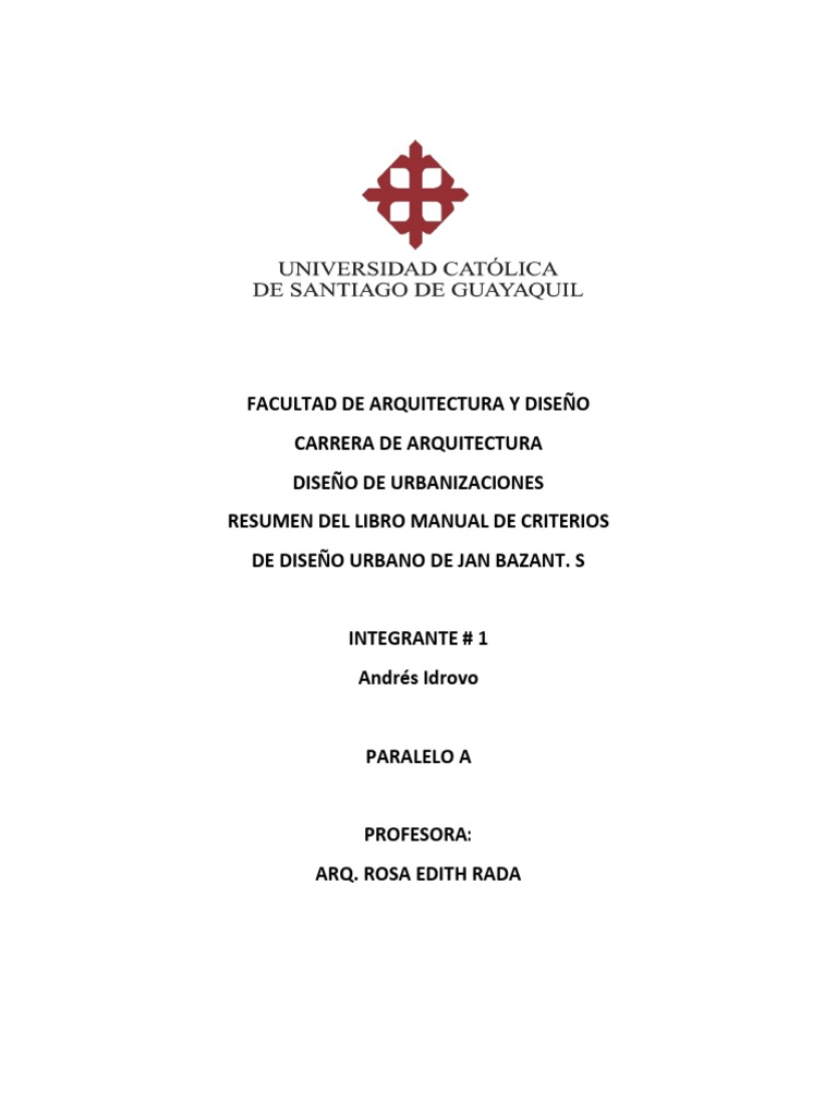 Resumen Manual de Criterios de Diseño Urbano de Jan Bazant | Descargar ...