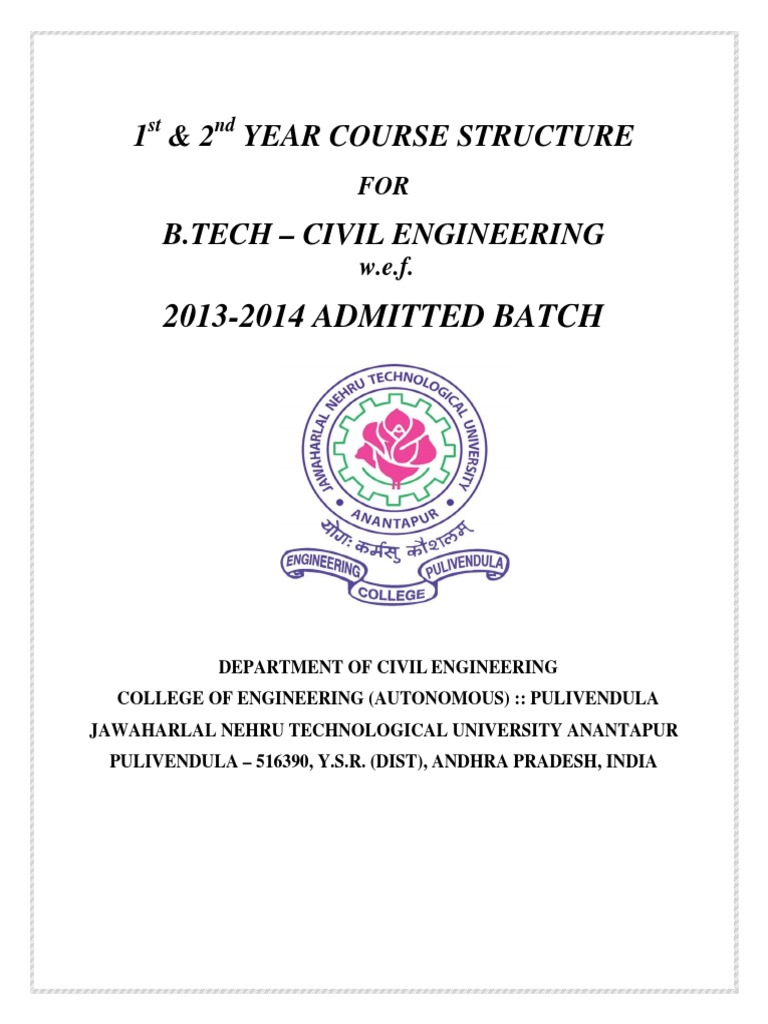B.Tech Civil Engineering Course Structure | PDF | Optics | Electron