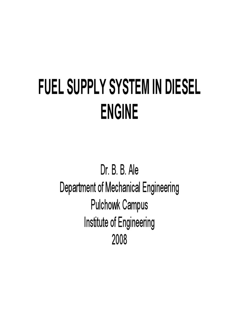 Diesel Engine Fuel Supply System Overview | PDF | Diesel Engine | Fuel ...