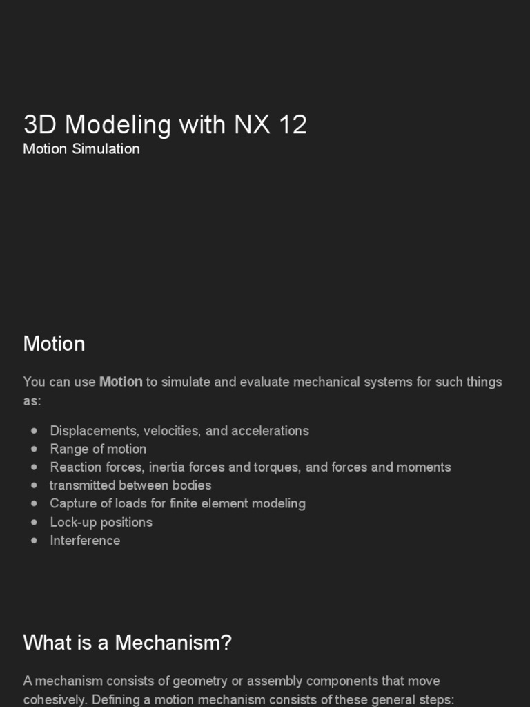 NX Motion Simulation Guide | PDF