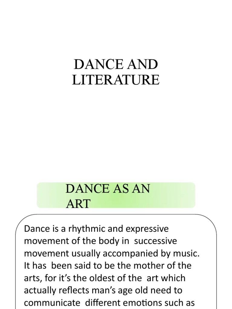 Dance and Literature | PDF | Dances | Metre (Poetry)