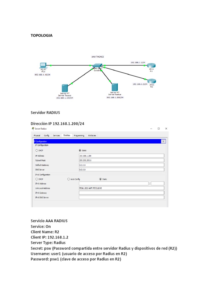 Topologia Radius Tacacs | PDF | Radio | Protocolos de capa de aplicación