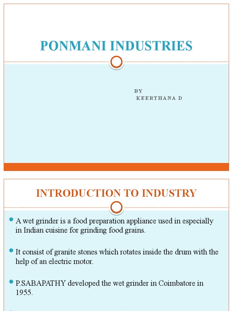 Ponmani Industries: BY Keerthana D | PDF | Mill (Grinding) | Employment