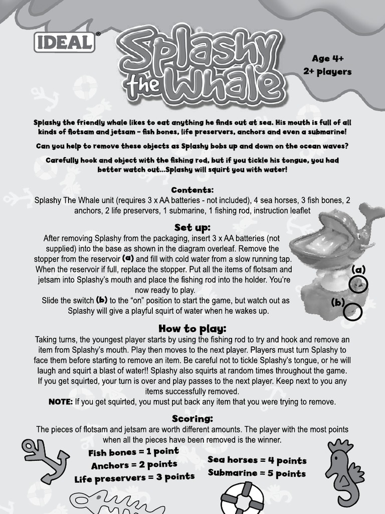 Splashy The Whale Instructions | PDF