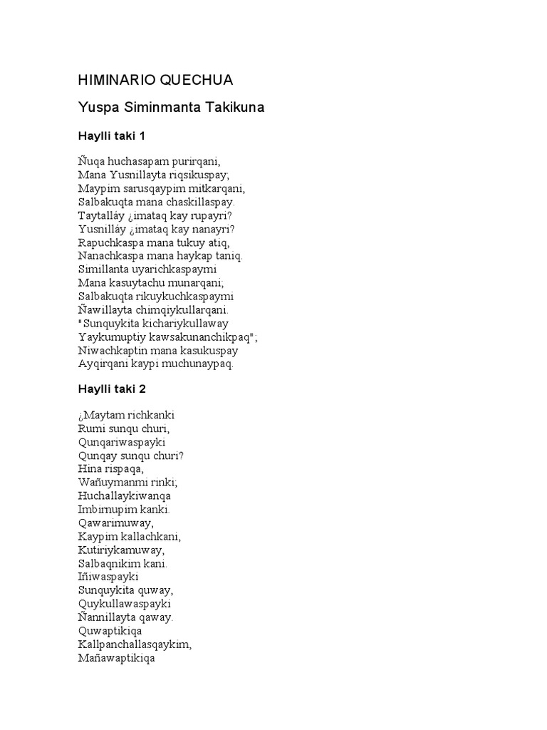 Quechua | PDF