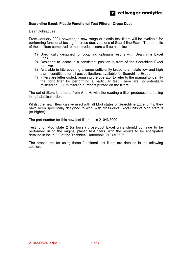05 Searchline Excel Cross Duct Test Filter Leaflet (English) | PDF | Nature