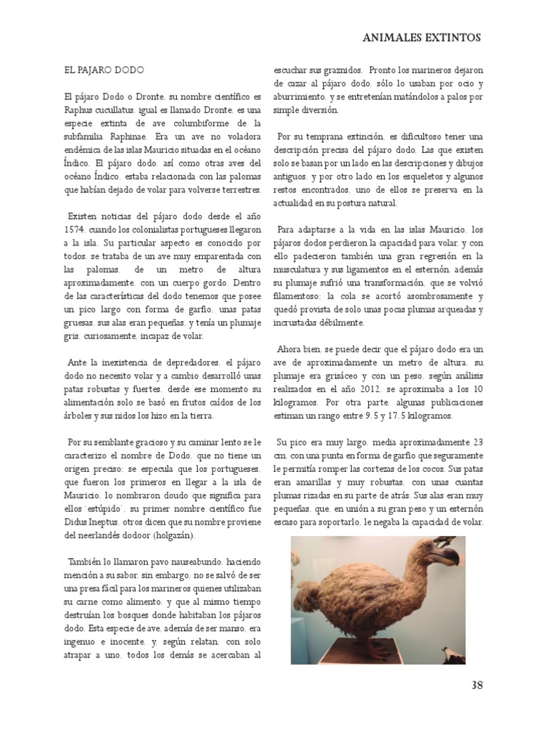 El Pajaro Dodo | PDF | Paravianos | Organismos