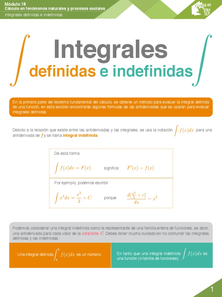 M18 S3 Integrales Definidas e Indefinidas PDF PDF | PDF | Integral | Cálculo